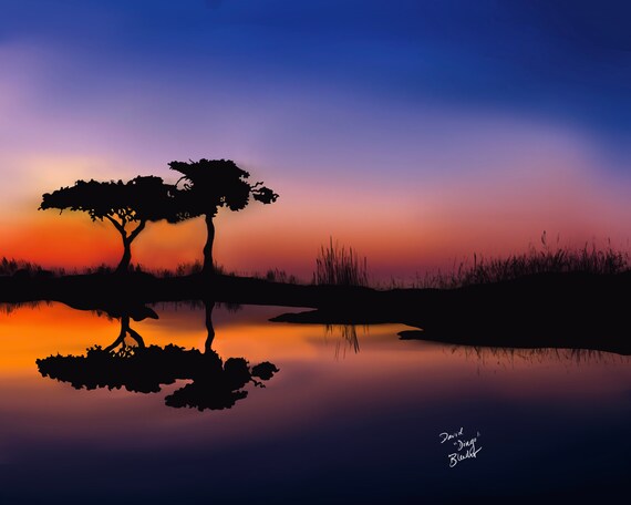 Orange Cerulean Sunset - Etsy