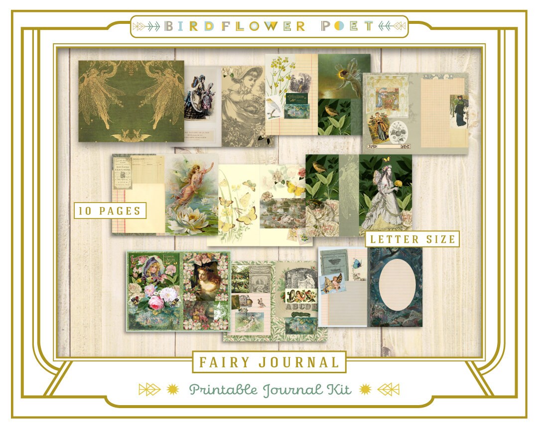 Fairy Journal Kit Printable Junk Journal Kit Fairies - Etsy
