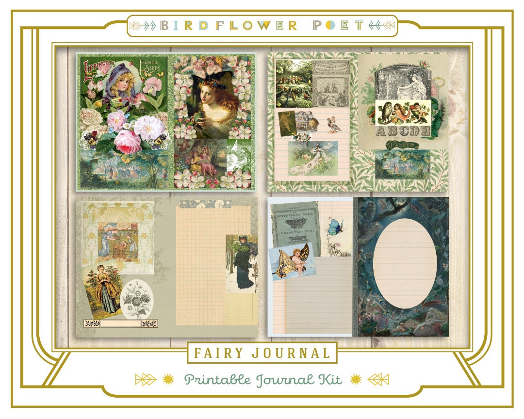 Fairy Journal Kit Printable Junk Journal Kit Fairies - Etsy