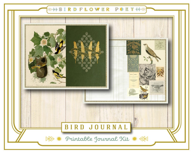 Birds Junk Journal Kit With Printable Letter Size Pages - Etsy