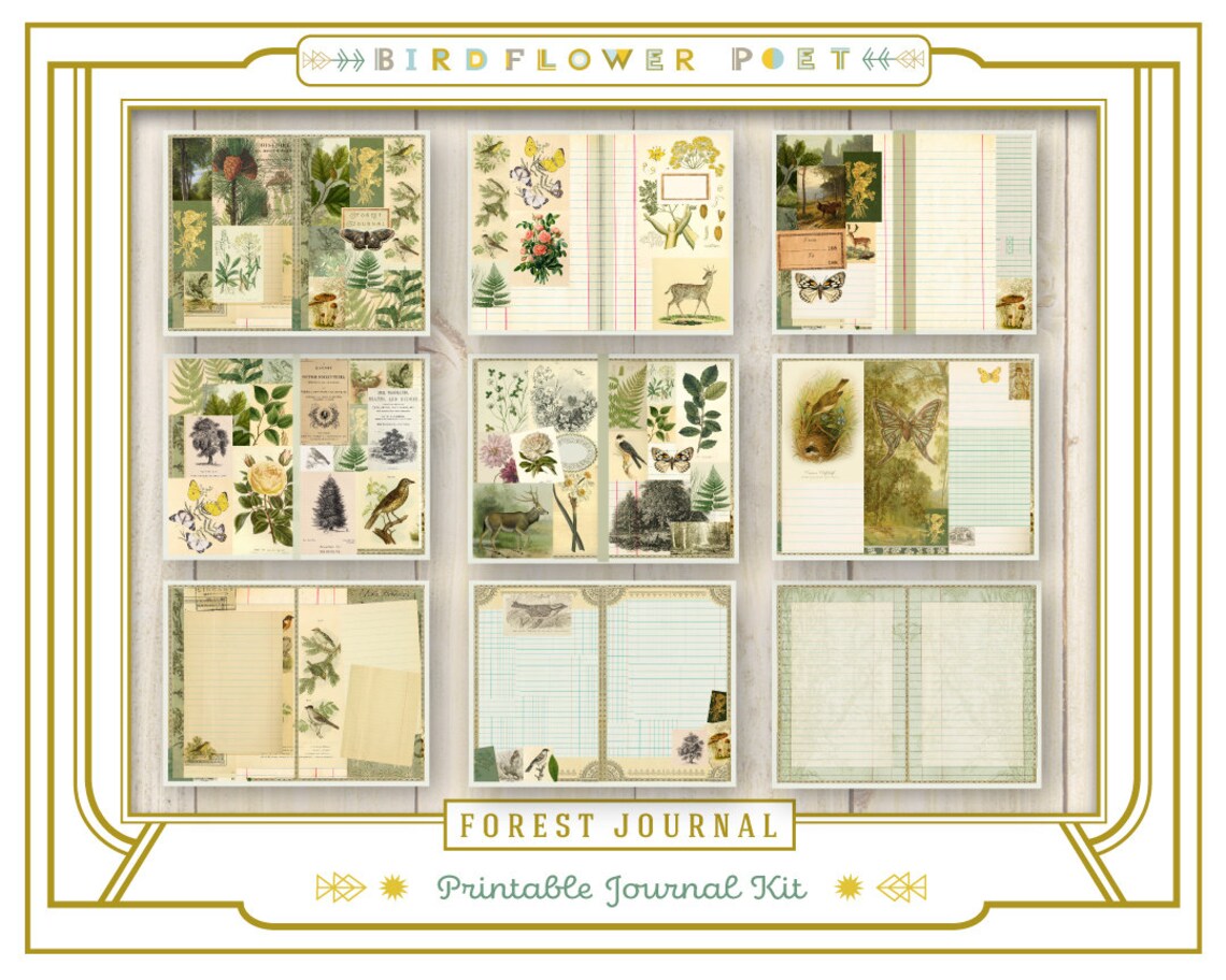 Forest Journal Kit Printable Junk Journal With Woodland - Etsy