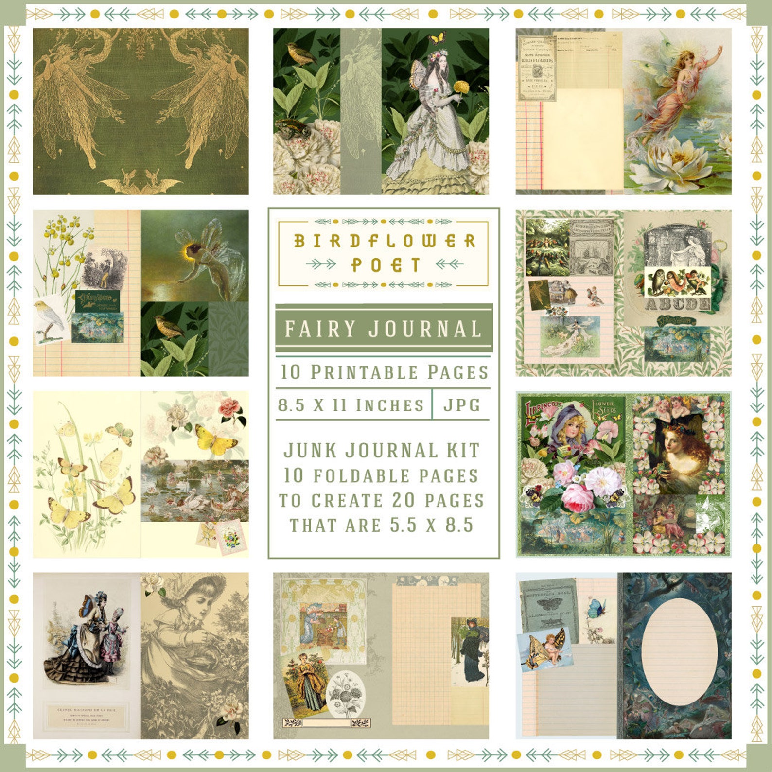 Fairy Journal Kit Printable Junk Journal Kit, Fairies, Collage ...