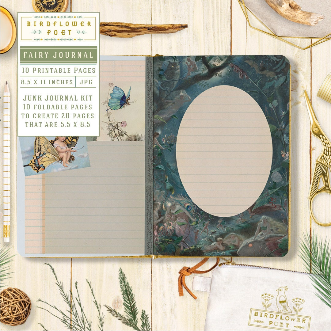 Fairy Journal Kit Printable Junk Journal Kit, Fairies, Collage ...