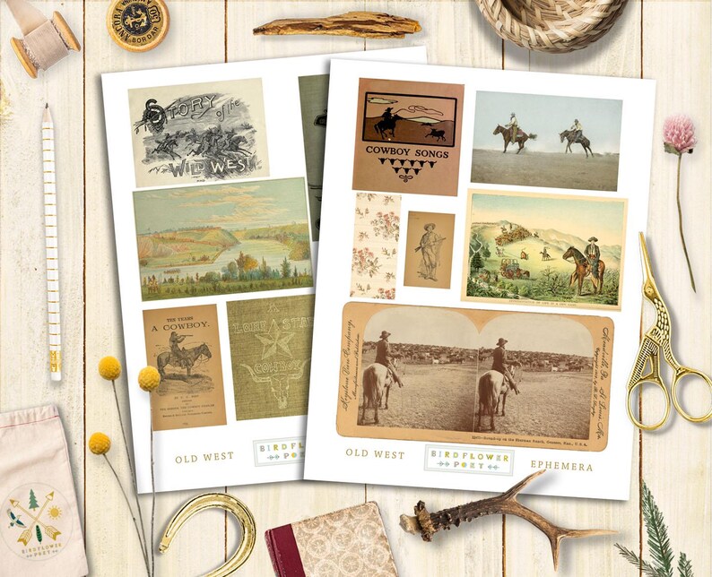 74 Old West Images in PDF and JPG Format, Printable Western Ephemera ...