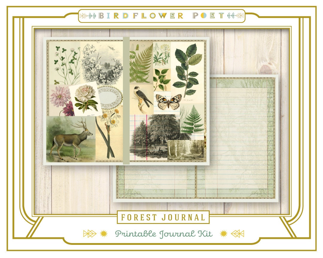 Forest Journal Kit Printable Junk Journal With Woodland - Etsy