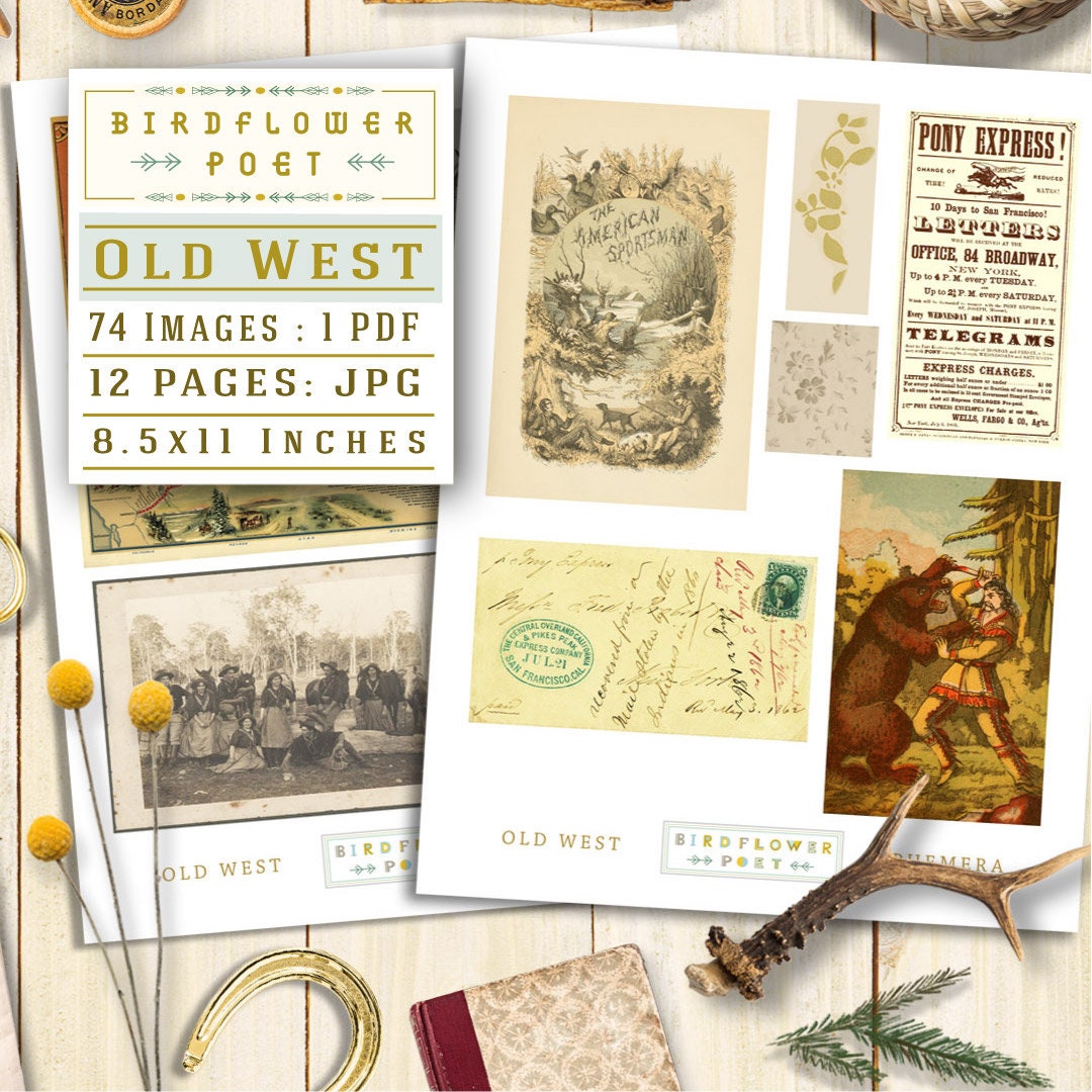 74 Old West Images in PDF and JPG Format, Printable Western Ephemera ...