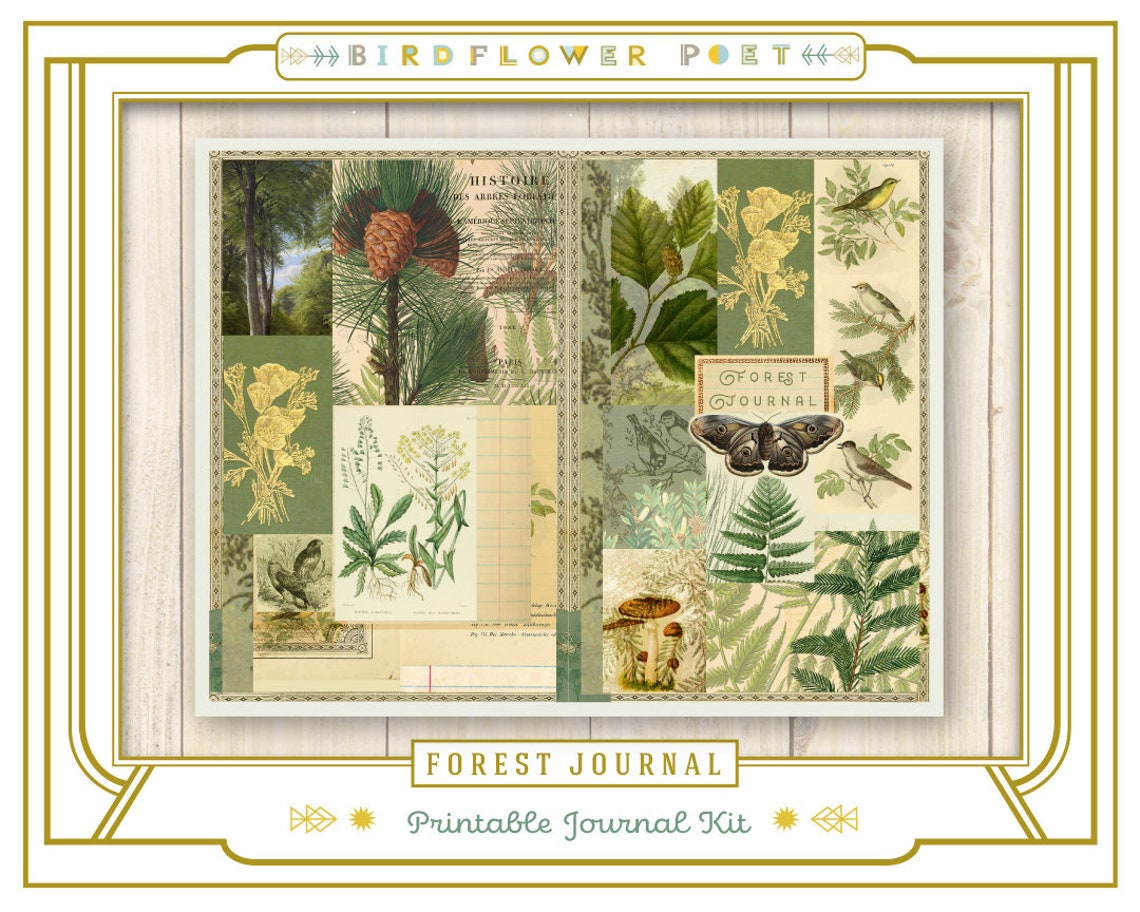 Forest Journal Kit Printable Junk Journal With Woodland - Etsy