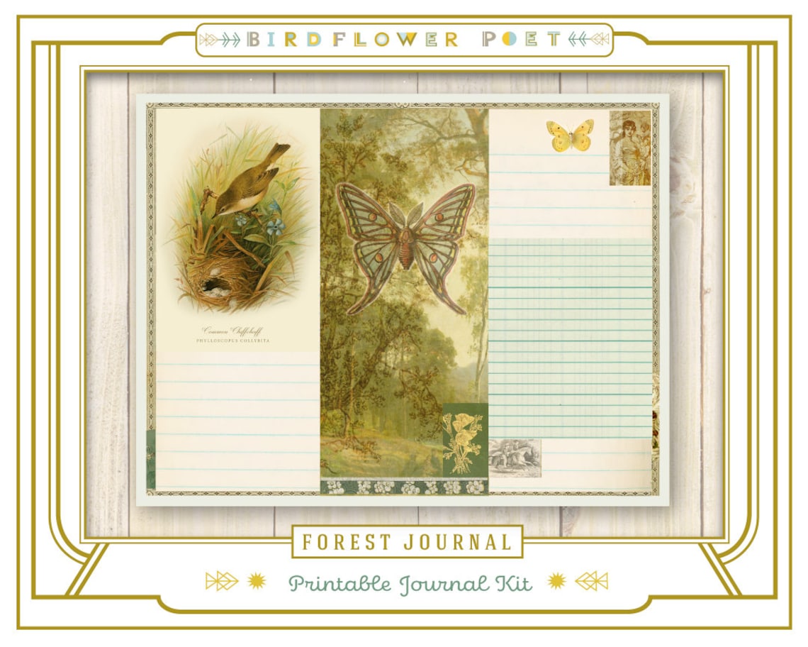 Forest Journal Kit Printable Junk Journal With Woodland - Etsy