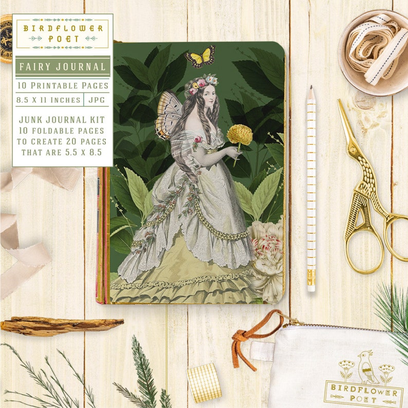 Fairy Journal Kit Printable Junk Journal Kit, Fairies, Collage ...