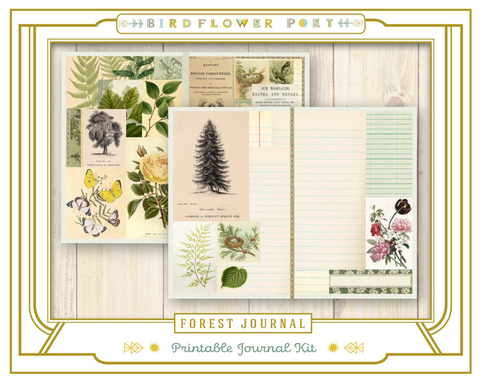 Forest Journal Kit Printable Junk Journal With Woodland - Etsy
