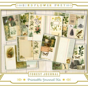 Forest Journal Kit, Printable Junk Journal With Woodland Animals, Trees ...