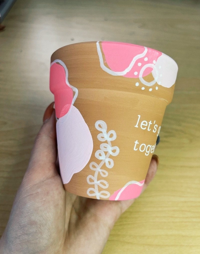 Let’s Grow Together Pot/love Grows Here Pot/ Valentine’s Gift/ Plant ...