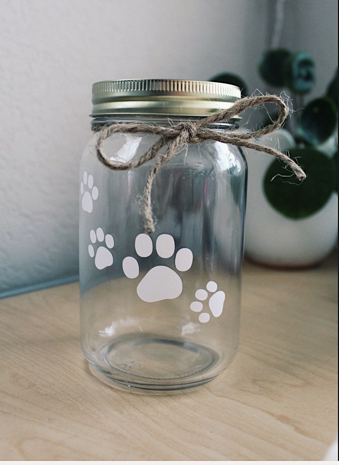 Paw Print Mason Jar/ Treat Storage/ Pet-themed Gift, Container ...