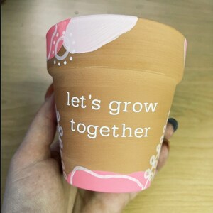 Let’s Grow Together Pot/love Grows Here Pot/ Valentine’s Gift/ Plant ...
