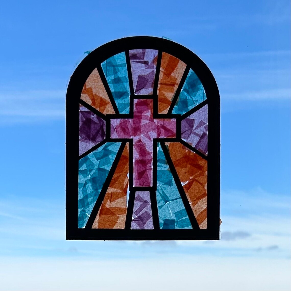 Large Cross Suncatcher Kit DIY Craft Kit toddler, Adult, Senior Craft ...