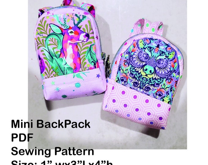Mini Backpack Sewing Pattern, Simple Pattern Instructions, Step by Step ...