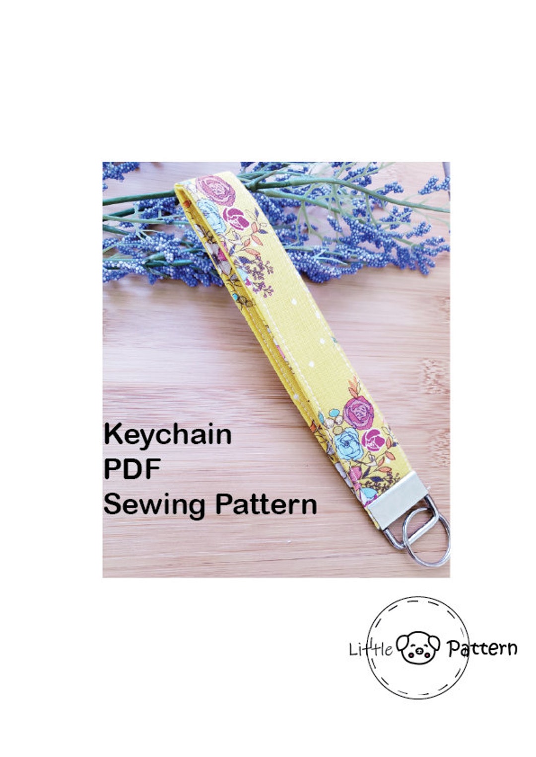 Fabric Keychain Wristlet Pattern & Instructions, Key Fob PDF Sewing ...