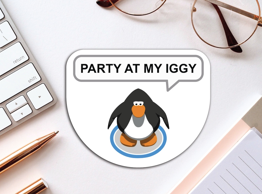 Club Penguin Party at My Iggy | Relatable Sticker, Water Bottle Sticker ...