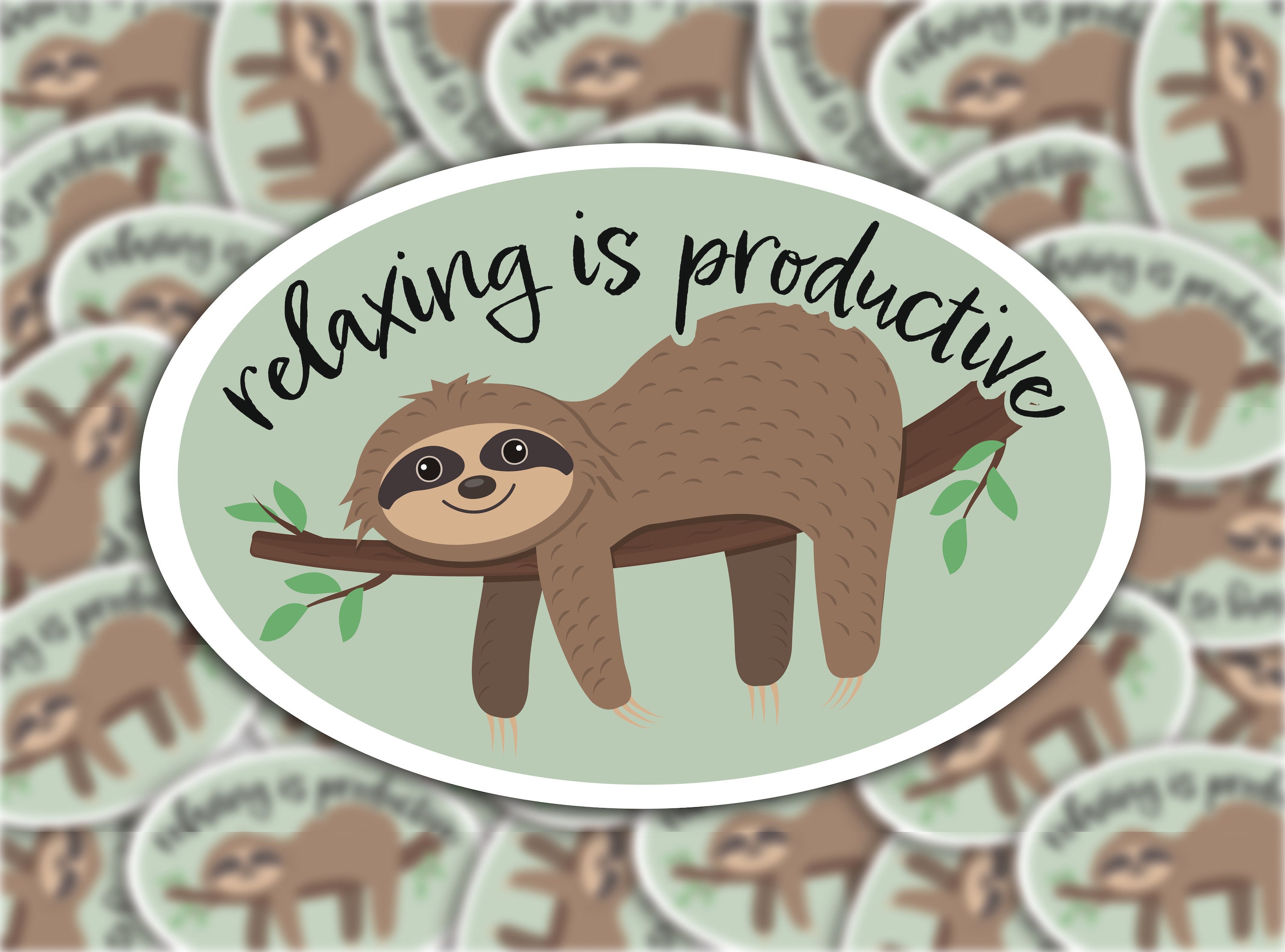 Sloth Relaxing is Productive Sticker Relatable Sticker - Etsy