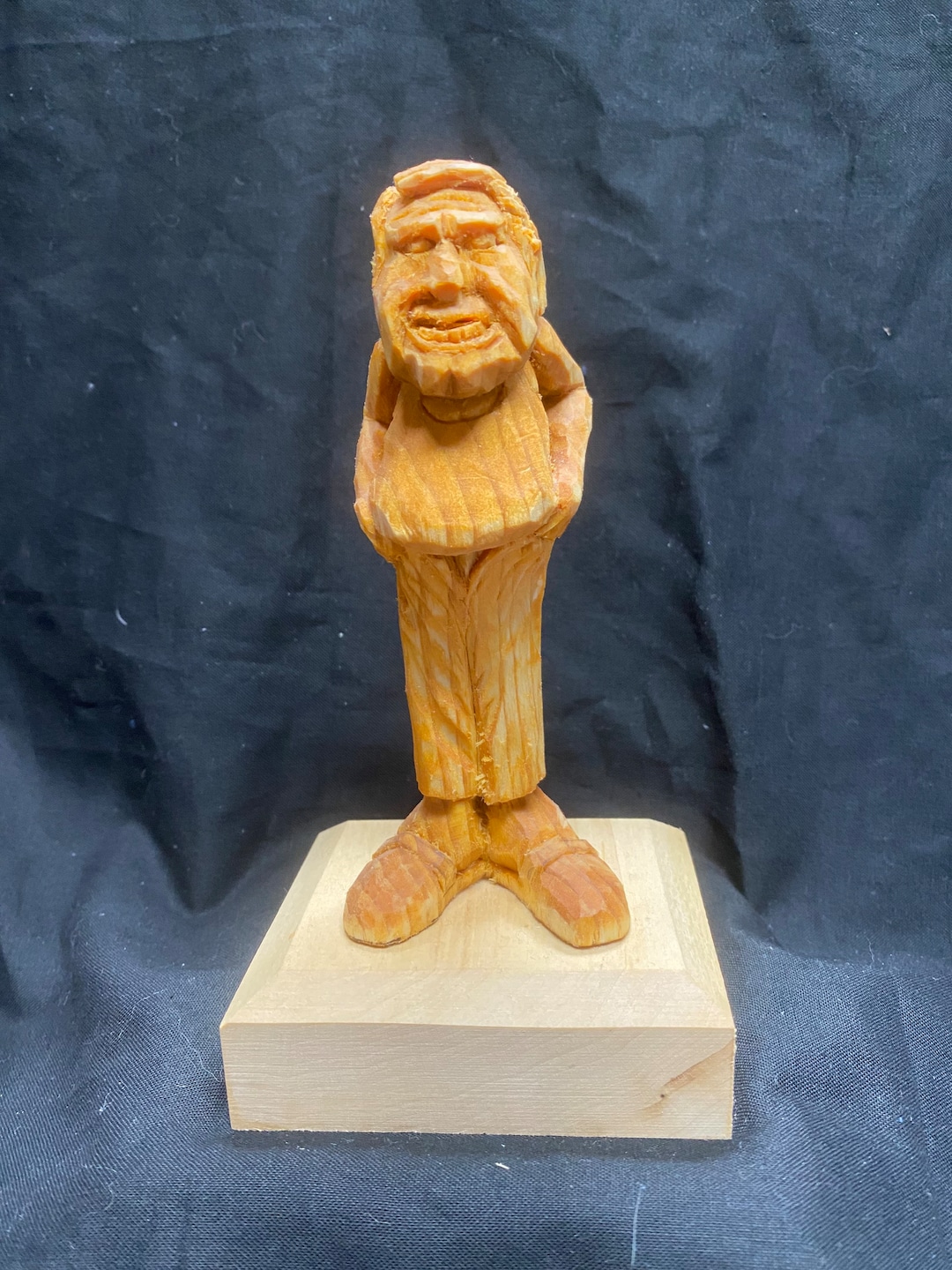 Hand Carved Grumpy Old Man Caricature - Etsy