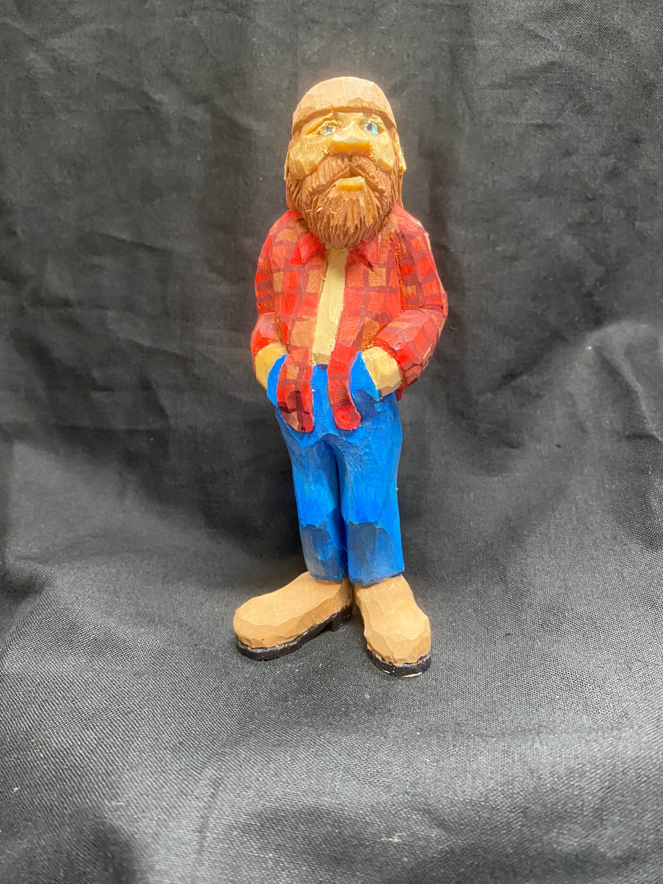 Hand Carved Young Man Caricature - Etsy