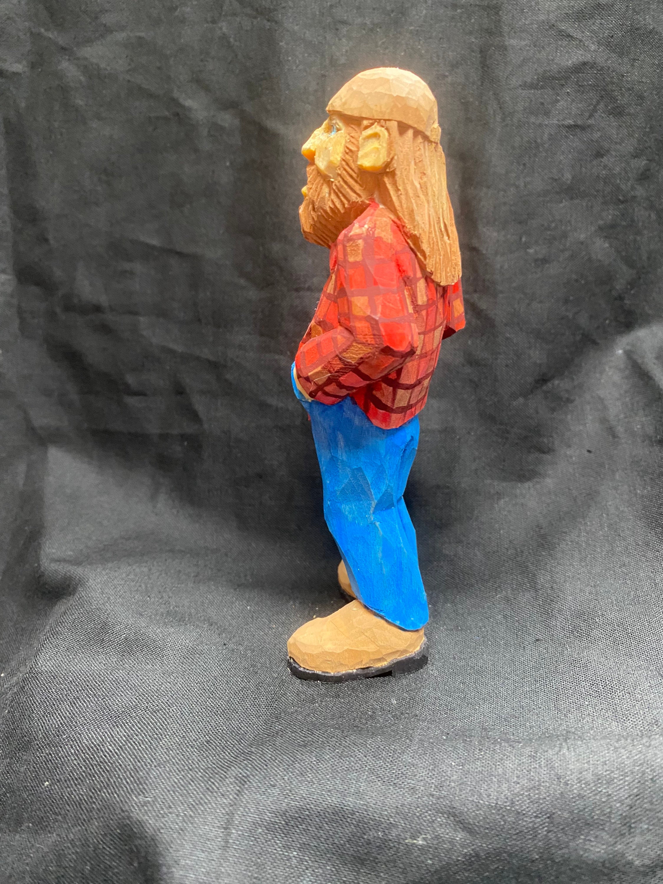 Hand Carved Young Man Caricature - Etsy