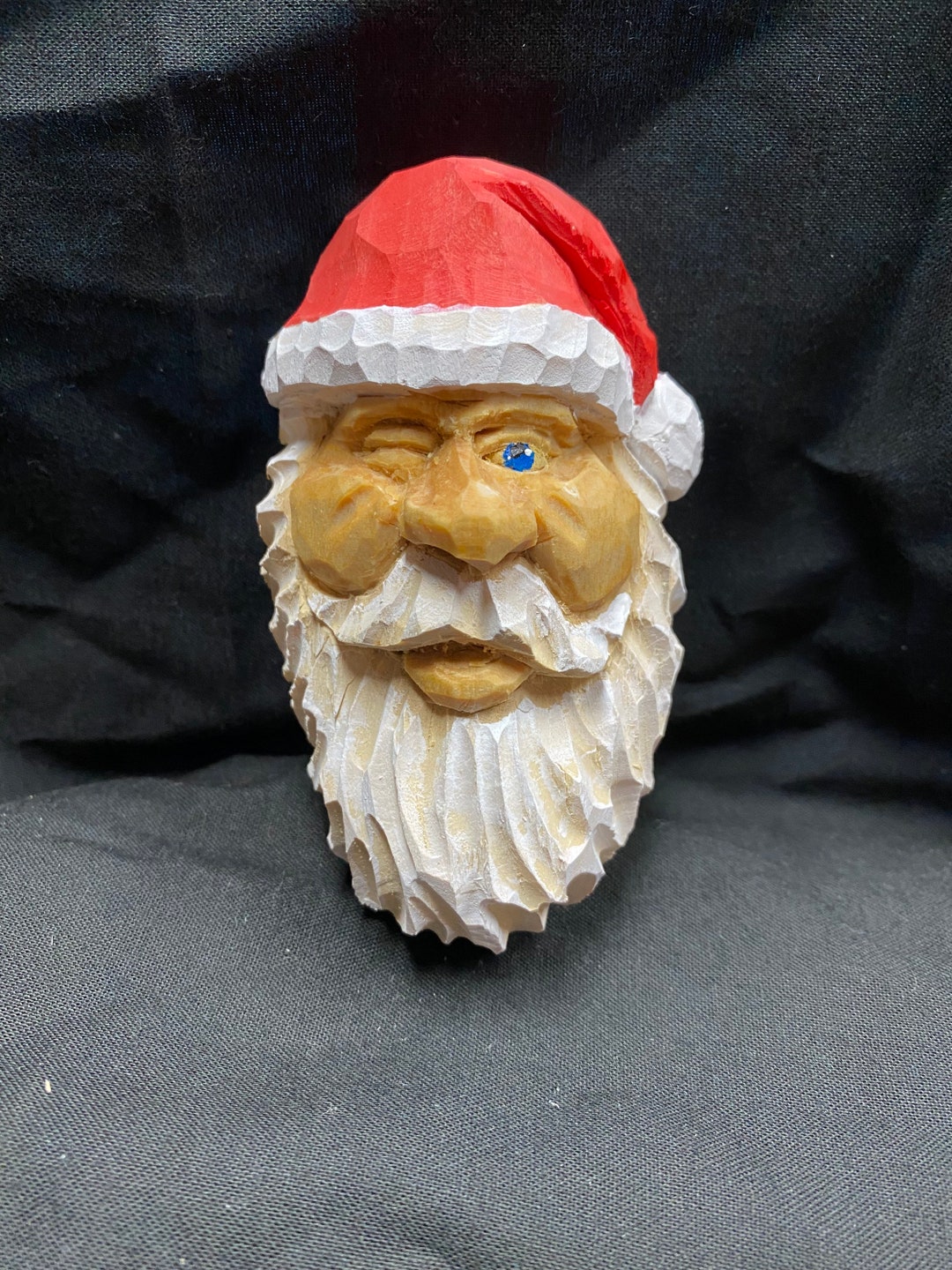 Hand Carved Santa Ornament - Etsy