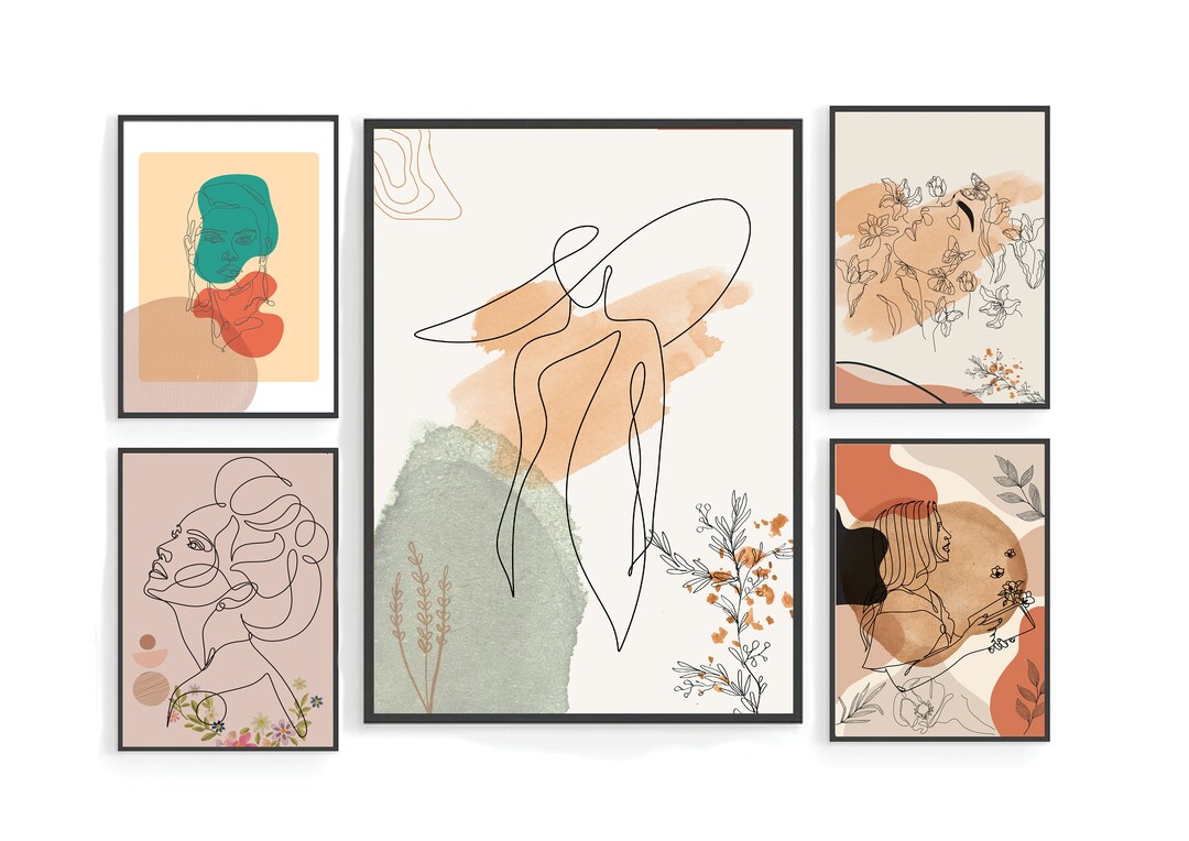 Elegant Feminine Figures Instant Download Art Set in Pastels - Etsy
