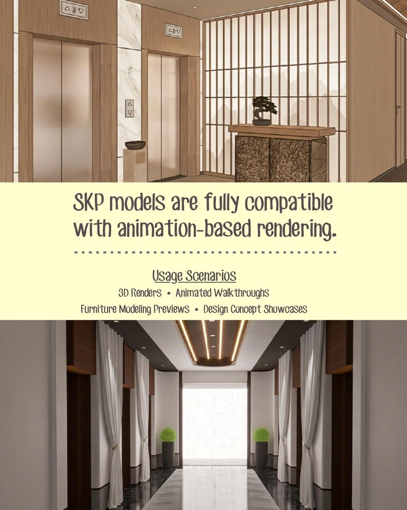 Elevator Lobby Sketchup Models – 180+ Luxury Commercial Designs ...