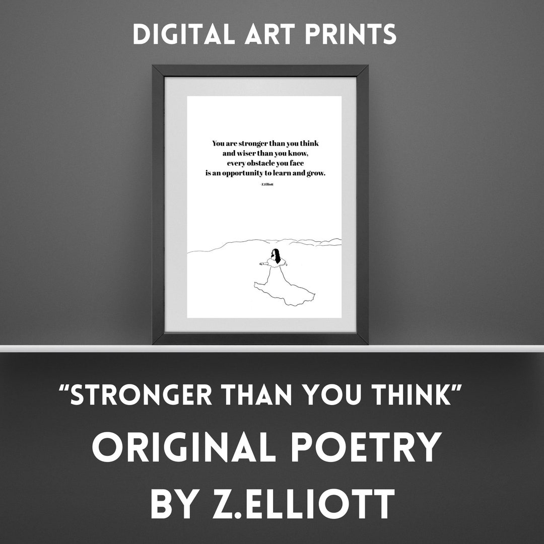 Original Poem + Art: "stronger Than You Think" - Print for Delivery - Etsy