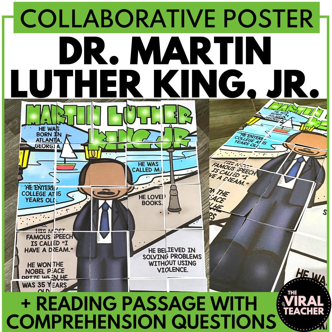 Martin Luther King Jr. Day Coloring Poster, MLK Day Printable Reading ...