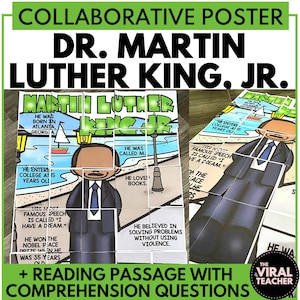 Martin Luther King Jr. Day Coloring Poster, MLK Day Printable Reading ...