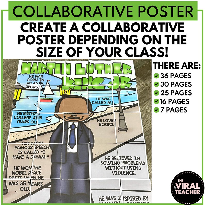 Martin Luther King Jr. Day Coloring Poster, MLK Day Printable Reading ...