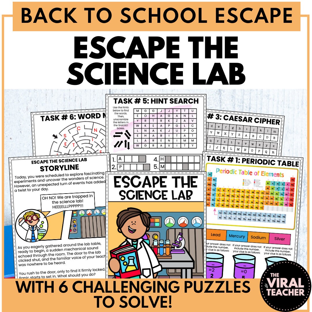 Escape Room for Kids, Back to School Escape Room Printable Puzzle Game ...