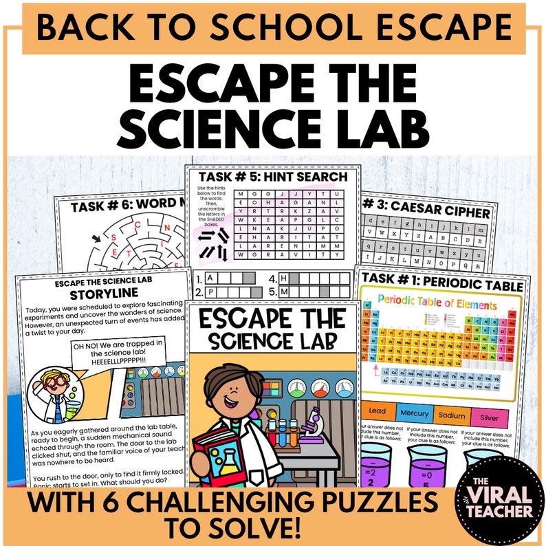 Escape Room for Kids, Back to School Escape Room Printable Puzzle Game ...