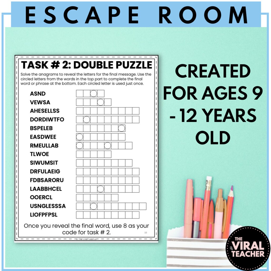Escape Room for Kids, Summer Escape Room Printable Puzzle Game, Printed ...