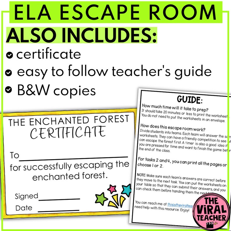 Escape Rooms for Kids Context Clues Reading Passages and Vocabulary ...