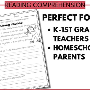 Reading Comprehension Short Stories , Storytime Reading Worksheets, 1st ...