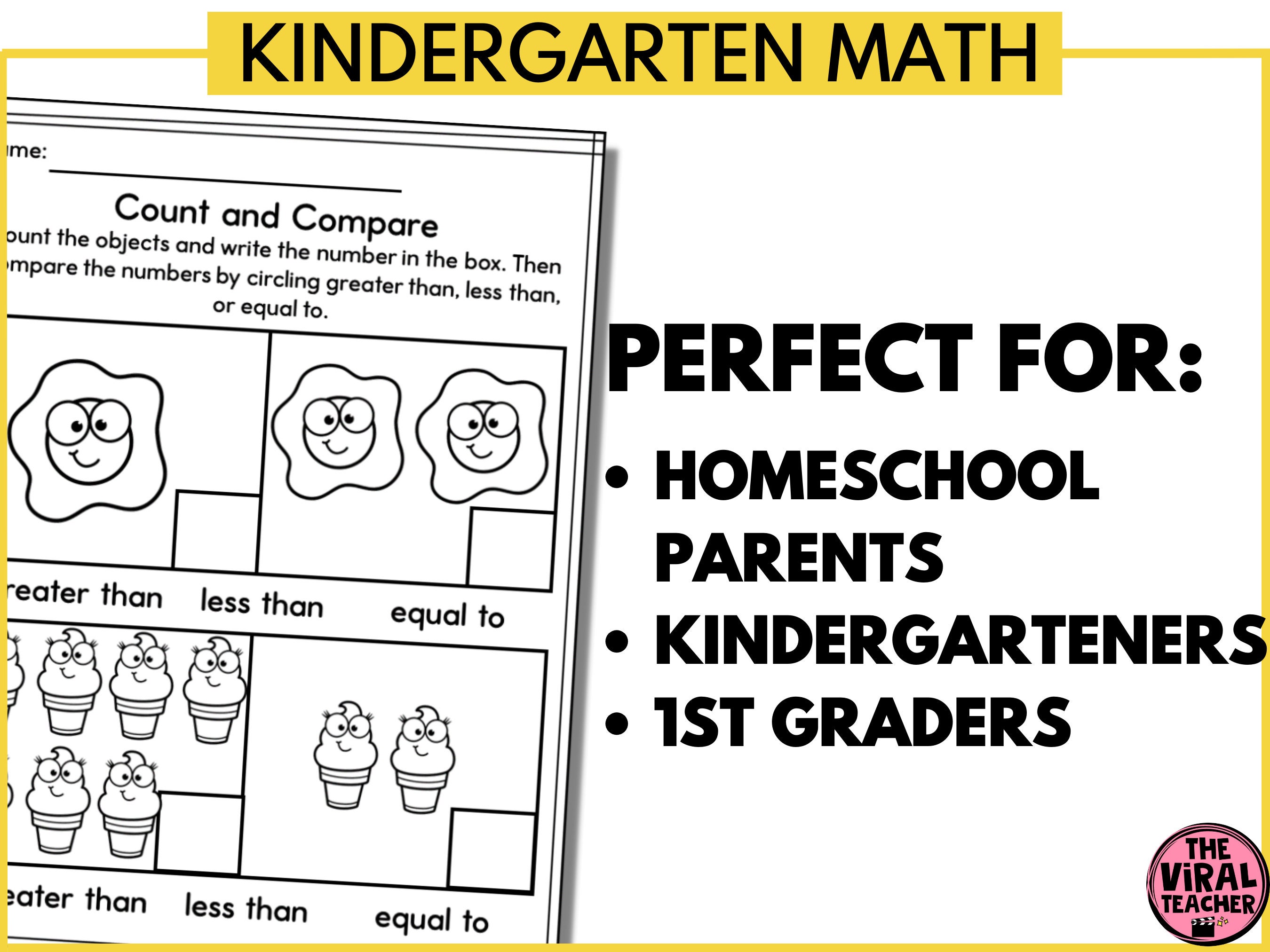 Counting Comparing Writing Objects and Numbers 1 20 Kindergarten Math ...