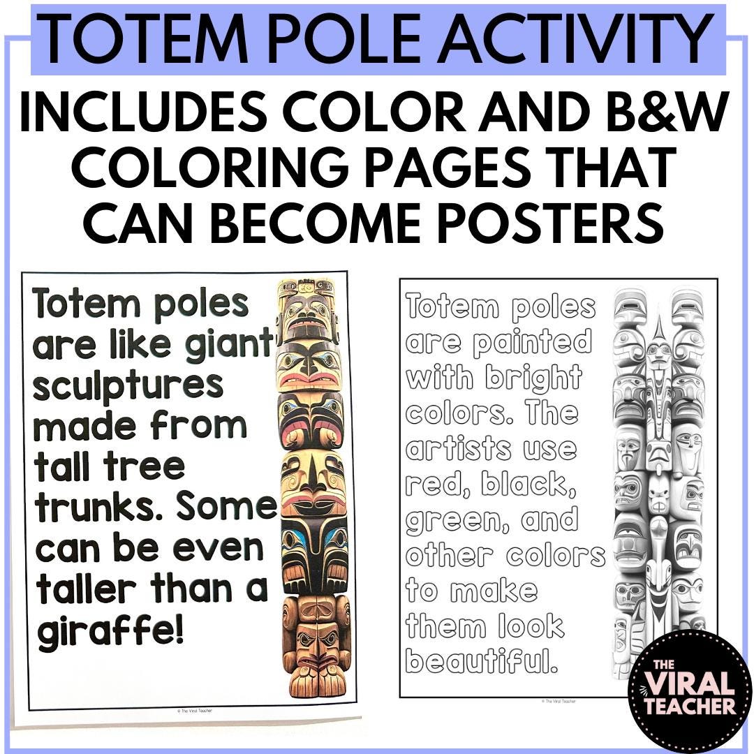 Totem Pole Craft Activity, Native American Heritage (PDF) - Etsy