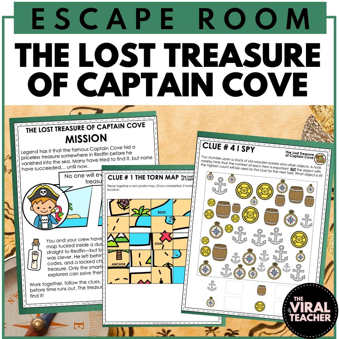 Kids Pirate Escape Room: the Lost Treasure of Captain Cove (printable ...