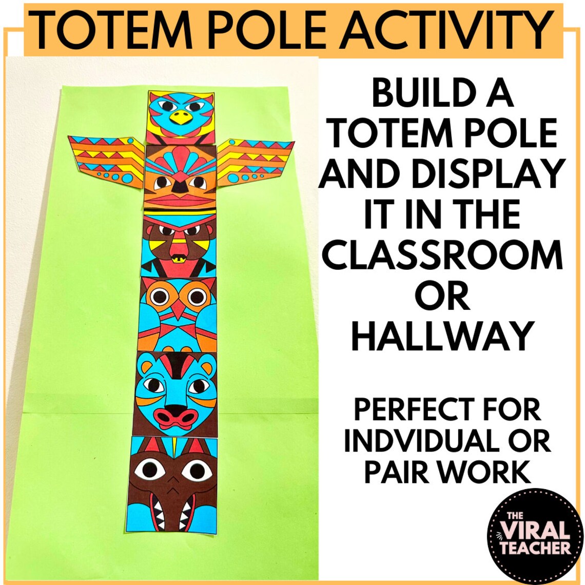 Building a Totem Pole Native American Heritage Month Craft and Writing ...