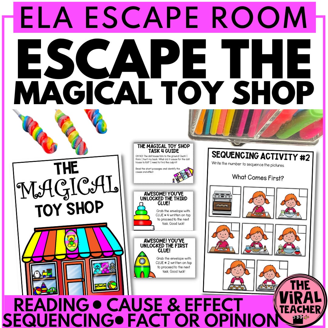 Kids' ELA Escape Room - Magical Toy Shop, Sequencing & Reading ...