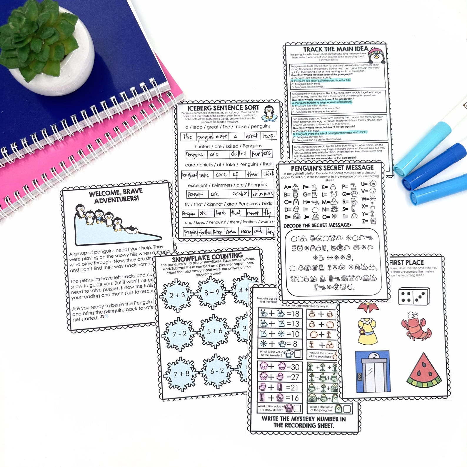 Winter Escape Room Winter Math and ELA for Kids, Printable Winter ...