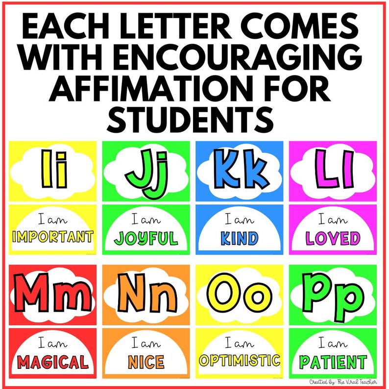 Alphabet Posters, Affirmation Alphabet Posters Bulletin Board Display ...
