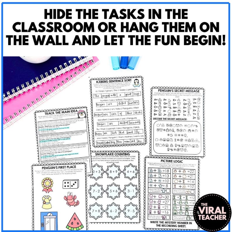 Winter Escape Room Winter Math and ELA for Kids, Printable Winter ...