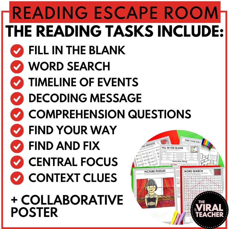 Anna May Wong Escape Room, AAPI Month Reading Comprehension (digital ...
