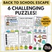 Escape Room for Kids, Back to School Escape Room Printable Puzzle Game ...