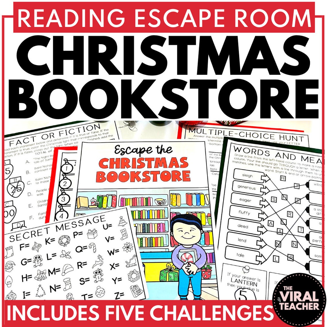 Christmas Escape Room for Kids, Escape Room for Kids, Christmas Reading ...