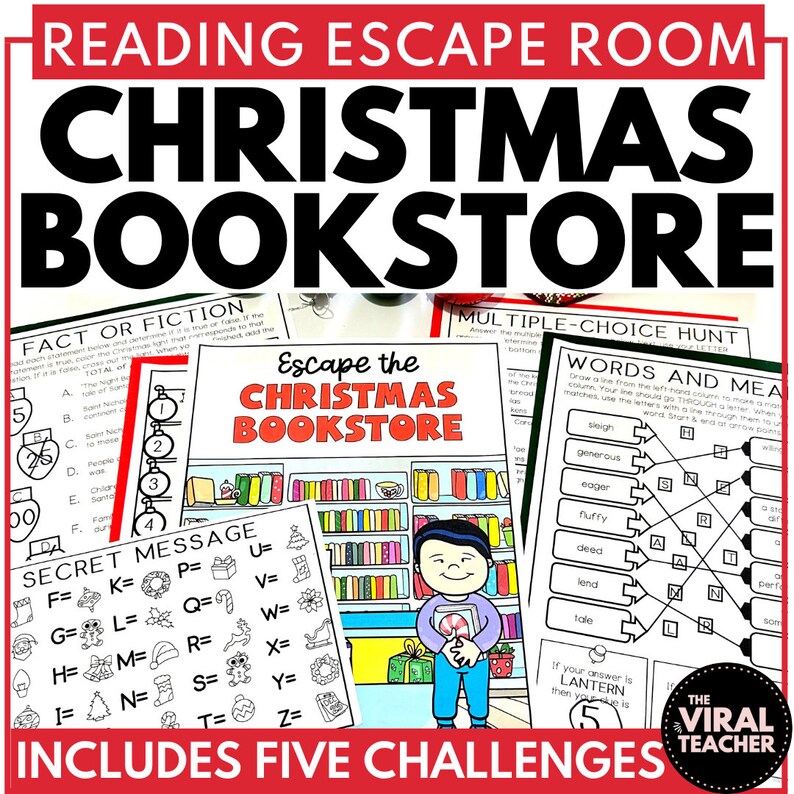 Christmas Escape Room for Kids, Escape Room for Kids, Christmas Reading ...